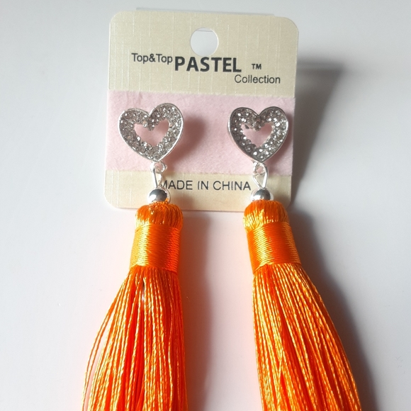 Pastel Collection | Jewelry | Pastel Collection Long Neon Orange Tassel ...